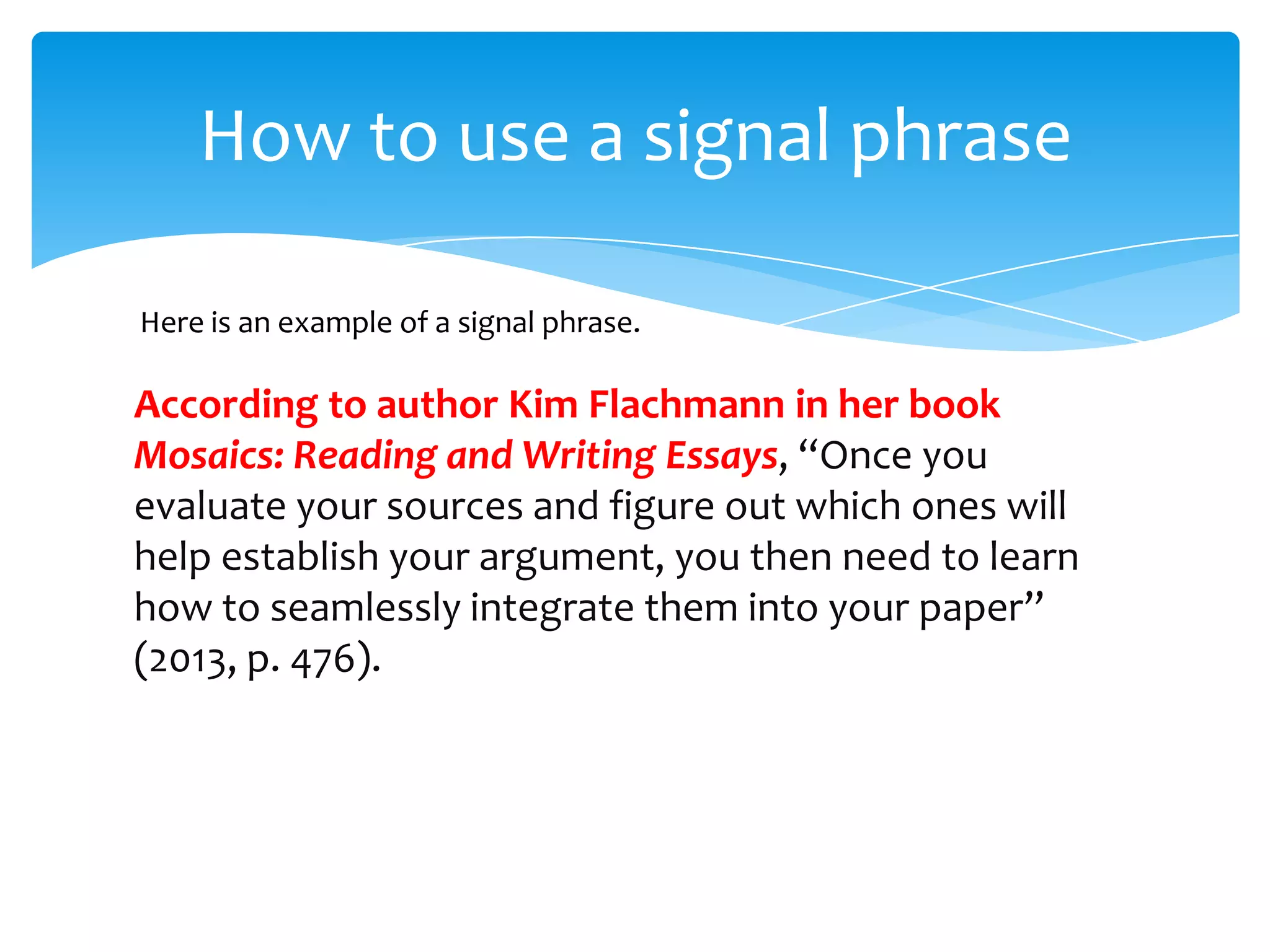 Signal phrases | PPTX
