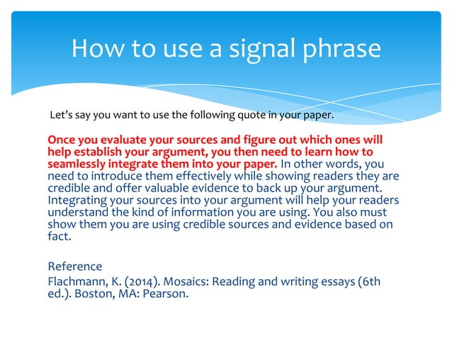 Signal phrases | PPTX