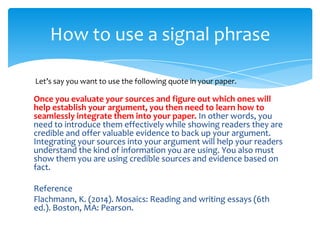 Signal phrases | PPT