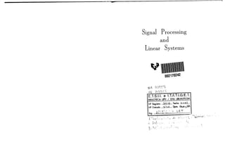 Signal processing and linear systems b.p.lathi | PPT