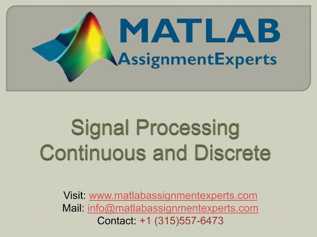 Signal Processing Assignment Help | PPTX