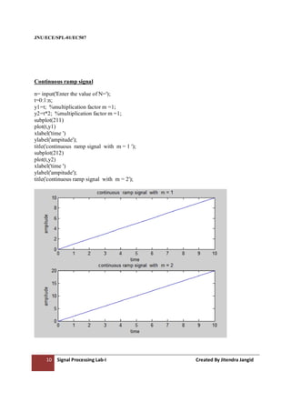 Signal Prosessing Lab Mannual | PDF | Physics | Science