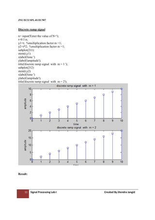 Signal Prosessing Lab Mannual | PDF | Physics | Science