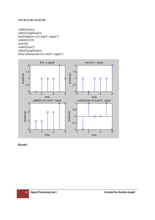 Signal Prosessing Lab Mannual | PDF | Physics | Science