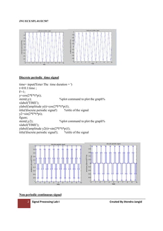 Signal Prosessing Lab Mannual | PDF | Physics | Science
