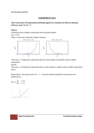 Signal Prosessing Lab Mannual | PDF