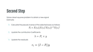 Signal Recovery with Orthogonal Matching Pursuit Algorithm | PPT