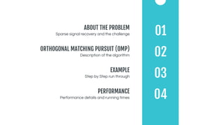 Signal Recovery with Orthogonal Matching Pursuit Algorithm | PPT