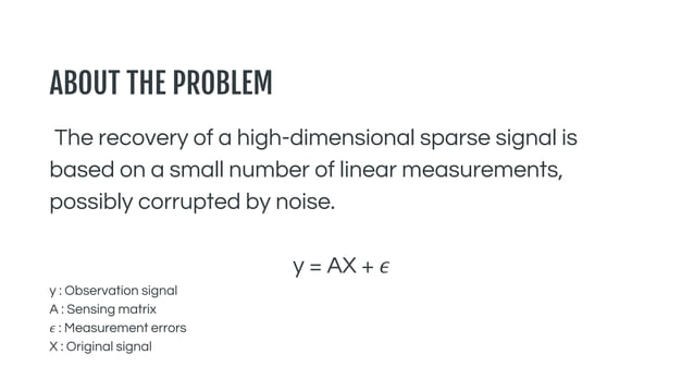 Signal Recovery With Orthogonal Matching Pursuit Algorithm Ppt