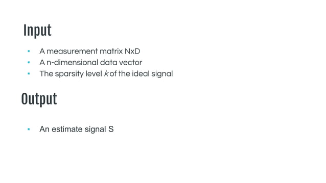 Signal Recovery With Orthogonal Matching Pursuit Algorithm Ppt