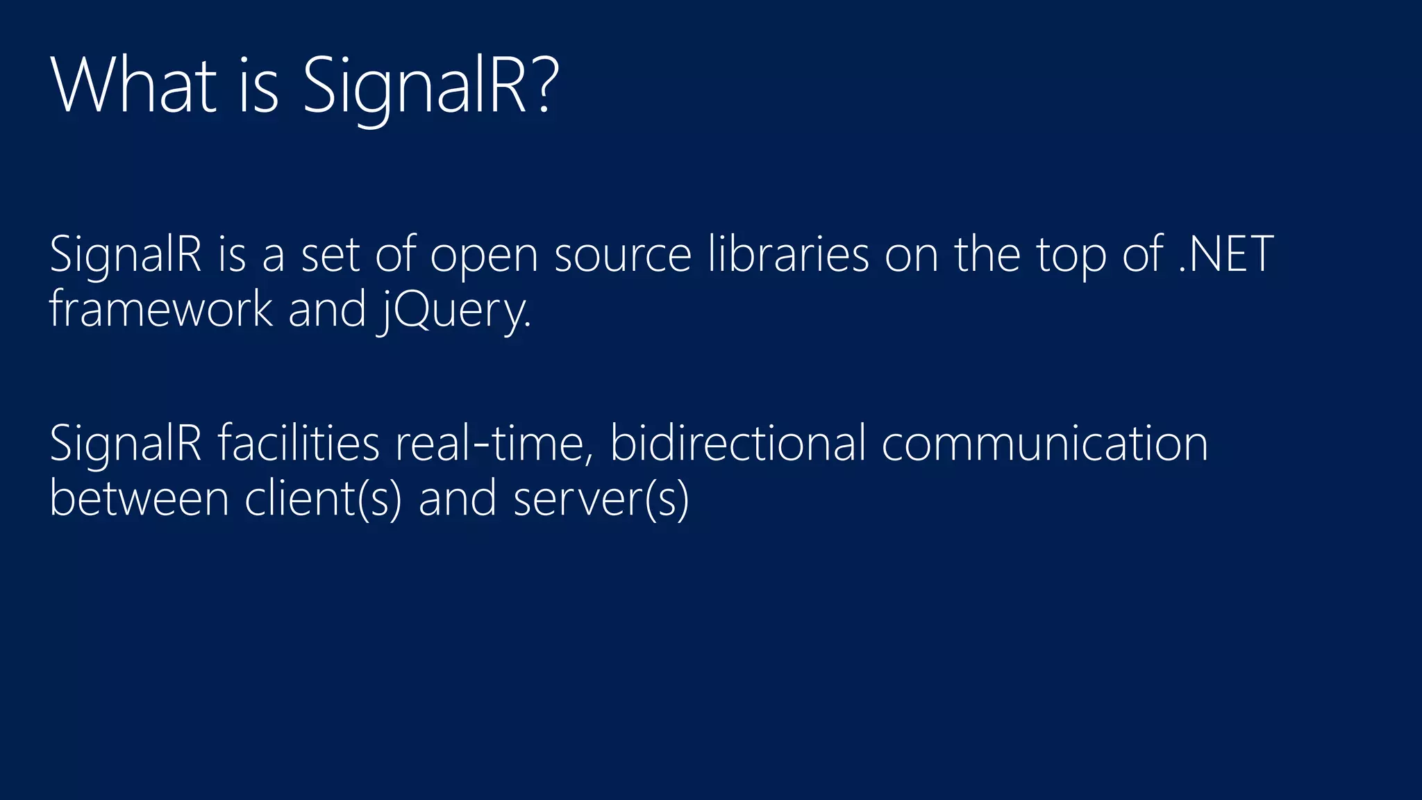 Real Time App with SignalR | PPTX | Cloud Computing | Internet
