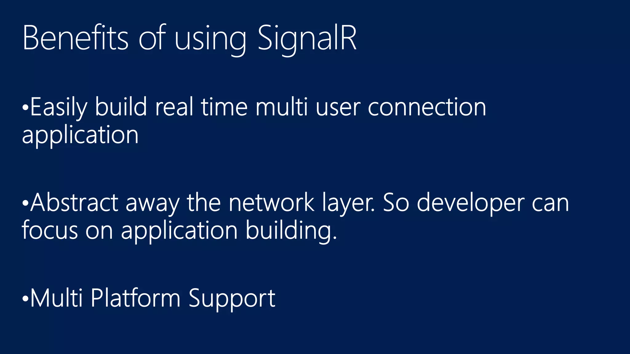 Real Time App with SignalR | PPTX | Cloud Computing | Internet