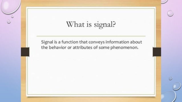 Signals and types of signals | PPTX