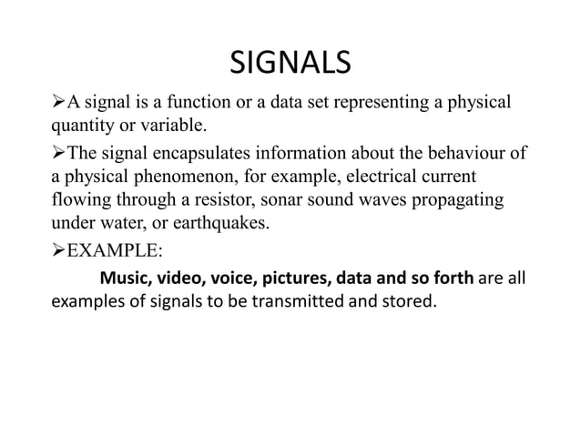 Signals | PPT