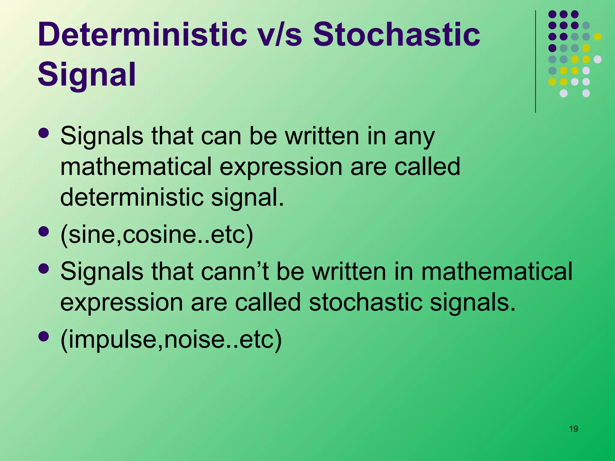 Signals and classification | PPT