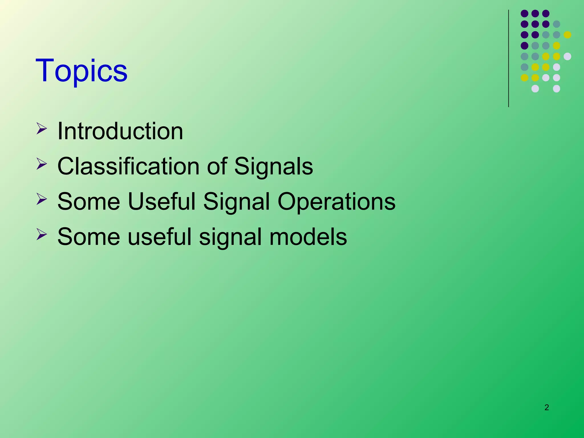 Signals and classification | PPT