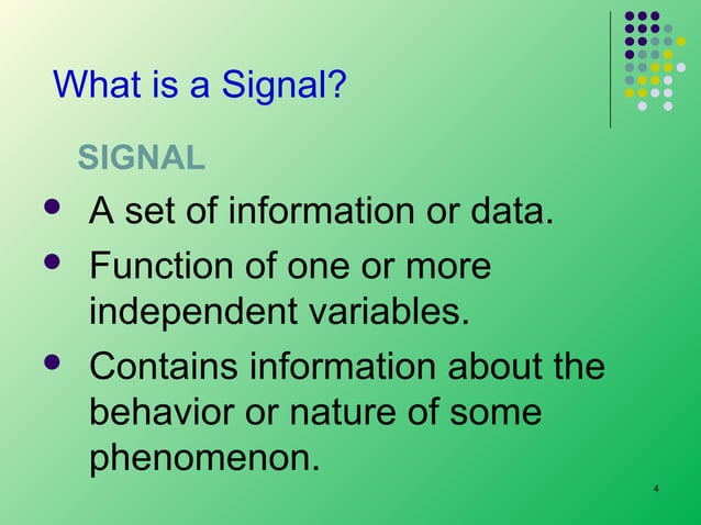 Signals and classification | PPT