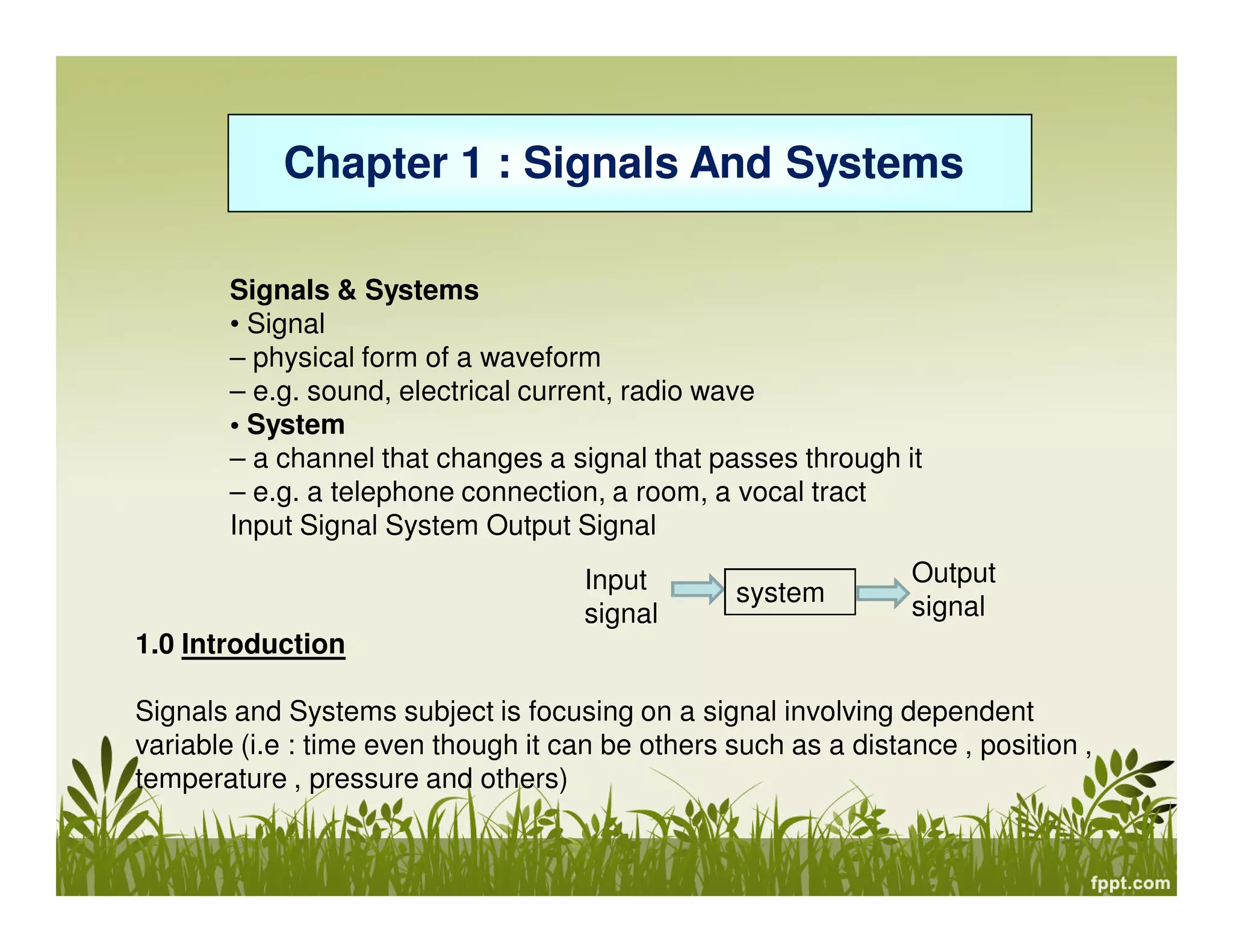 Signals and system | PDF
