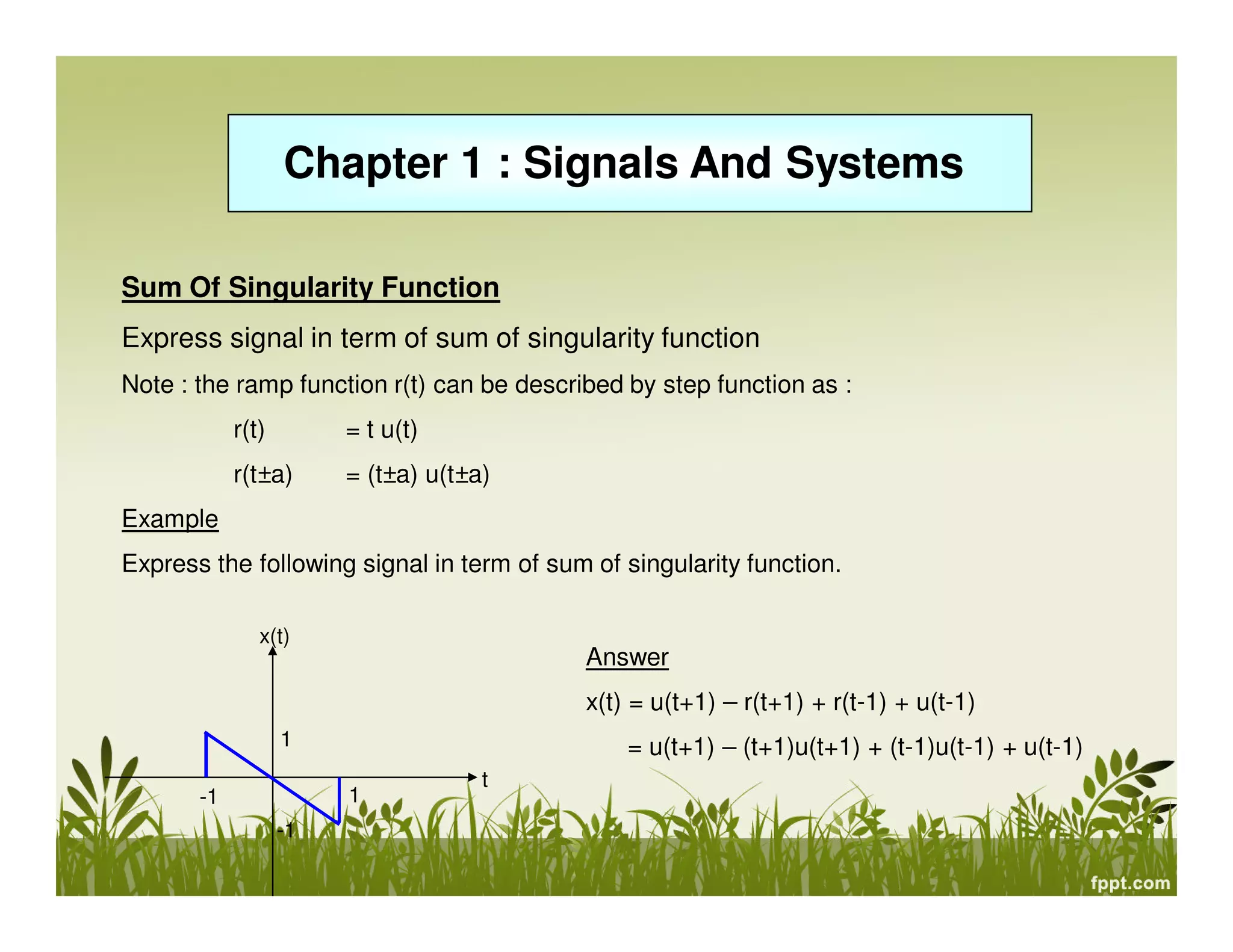 Signals and systems( chapter 1) | PDF