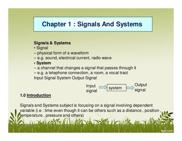 Signals and systems( chapter 1)