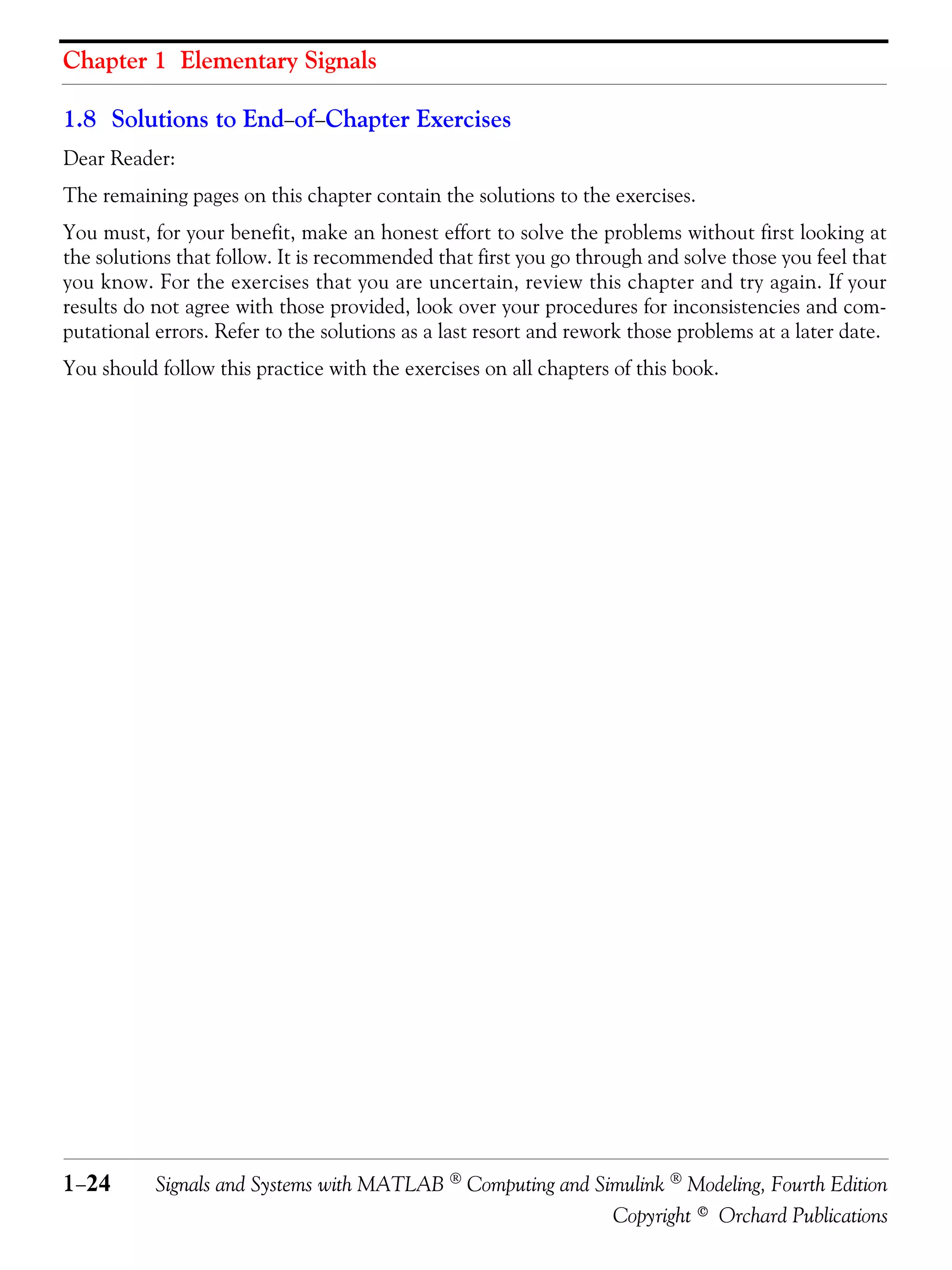 Signals And Systems With Matlab Computing And Simulink Modeling Pdf