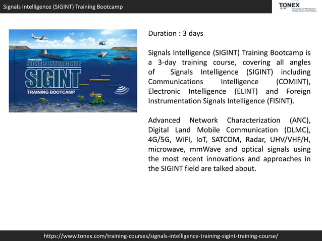 Signals Intelligence (SIGINT), Communications Intelligence (COMINT)Training Course | PPTX