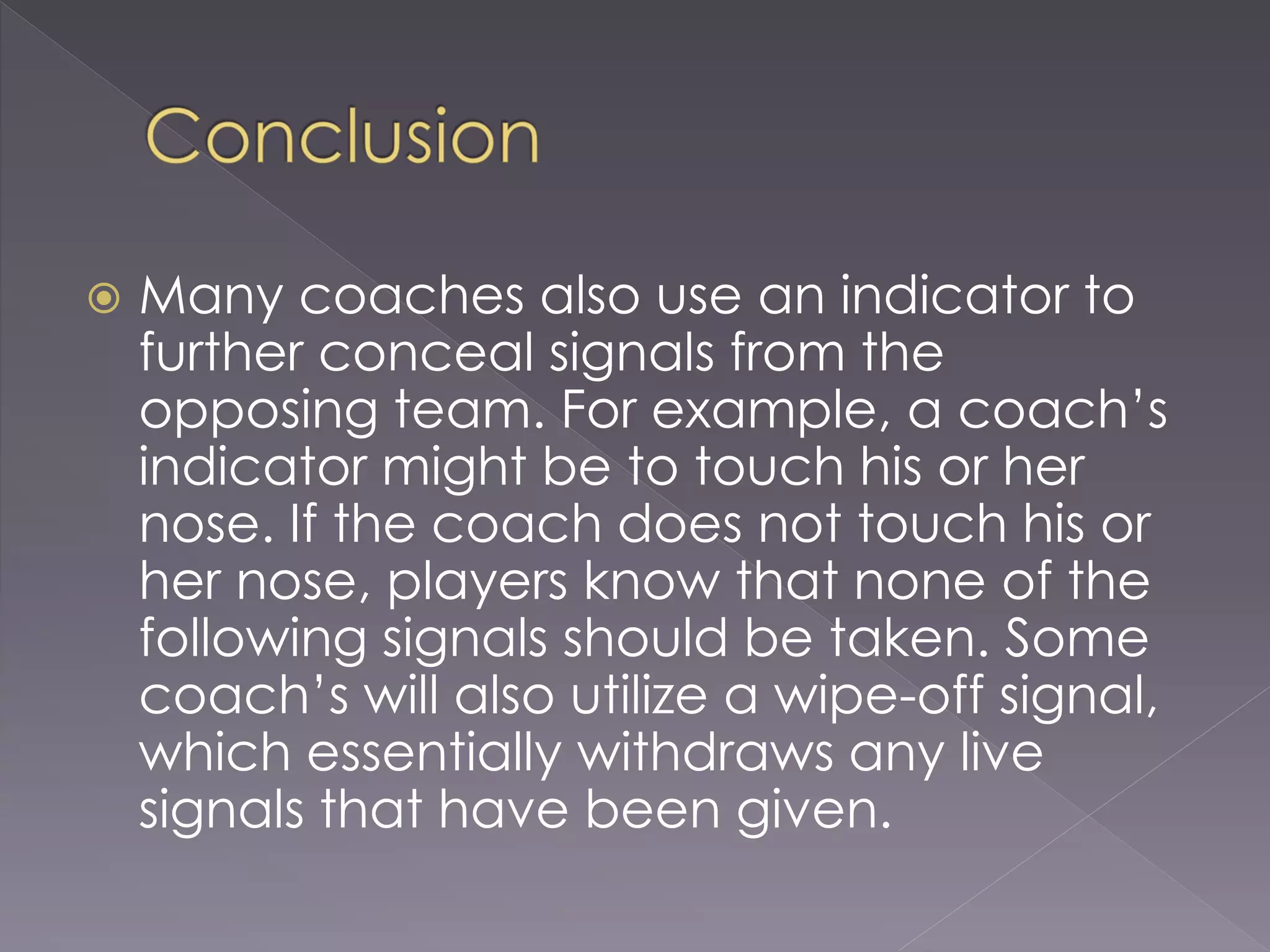 Signals in Youth Baseball | PPTX