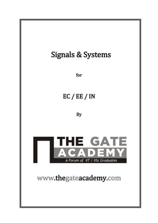 Instrumentation Engineering : Signals & systems, THE GATE ACADEMY | PDF
