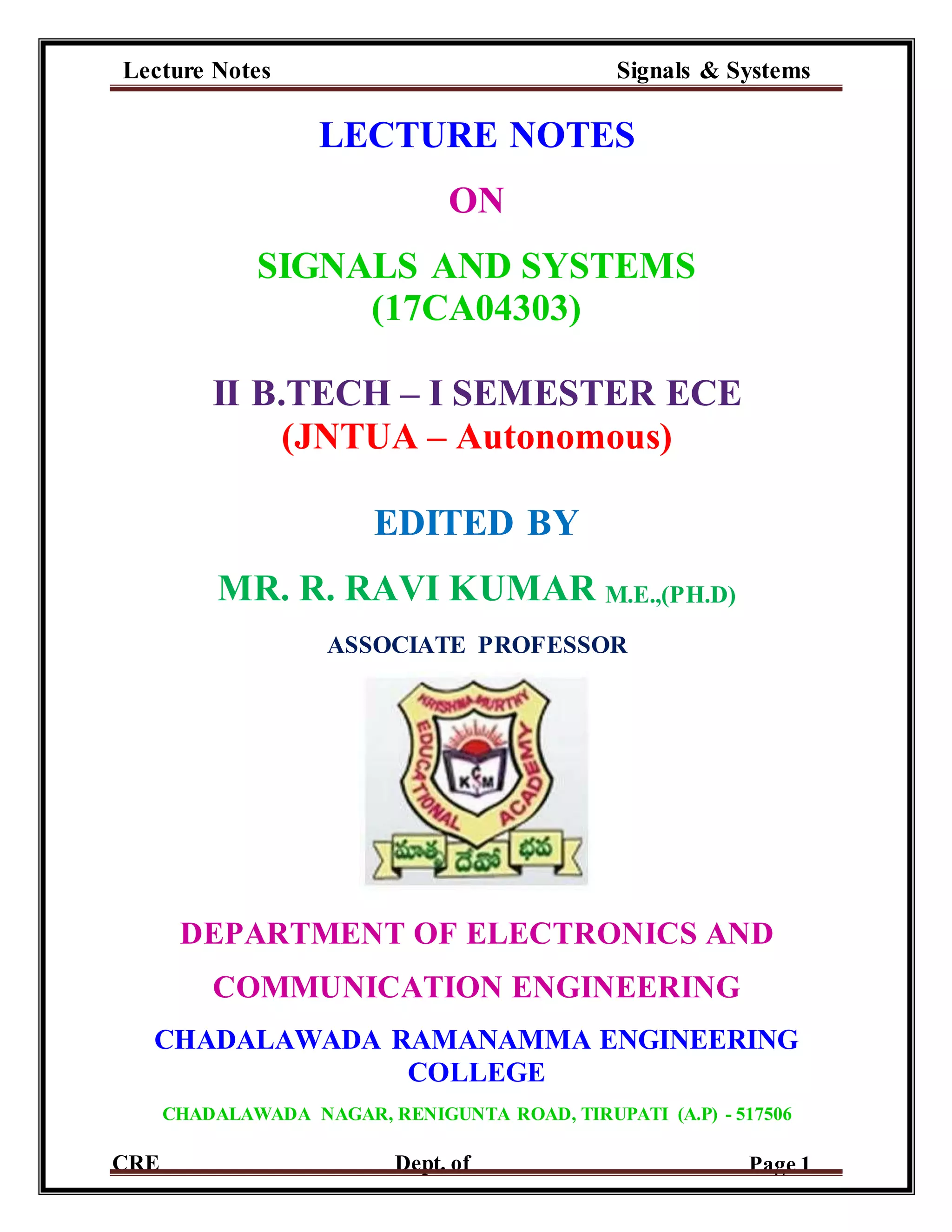 Signals & systems | DOCX