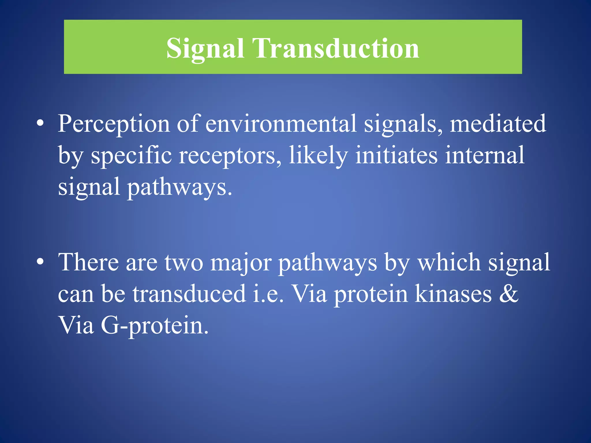 Signaltransduction and it's importance in plant defense | PPTX