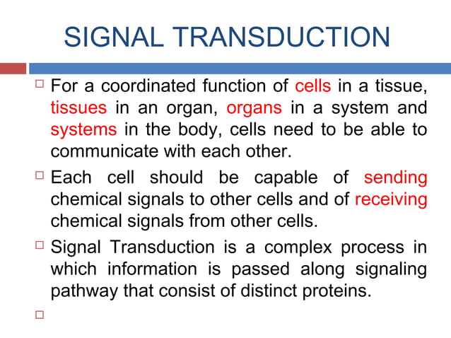 Signal Transduction and Second Messengers | PPT