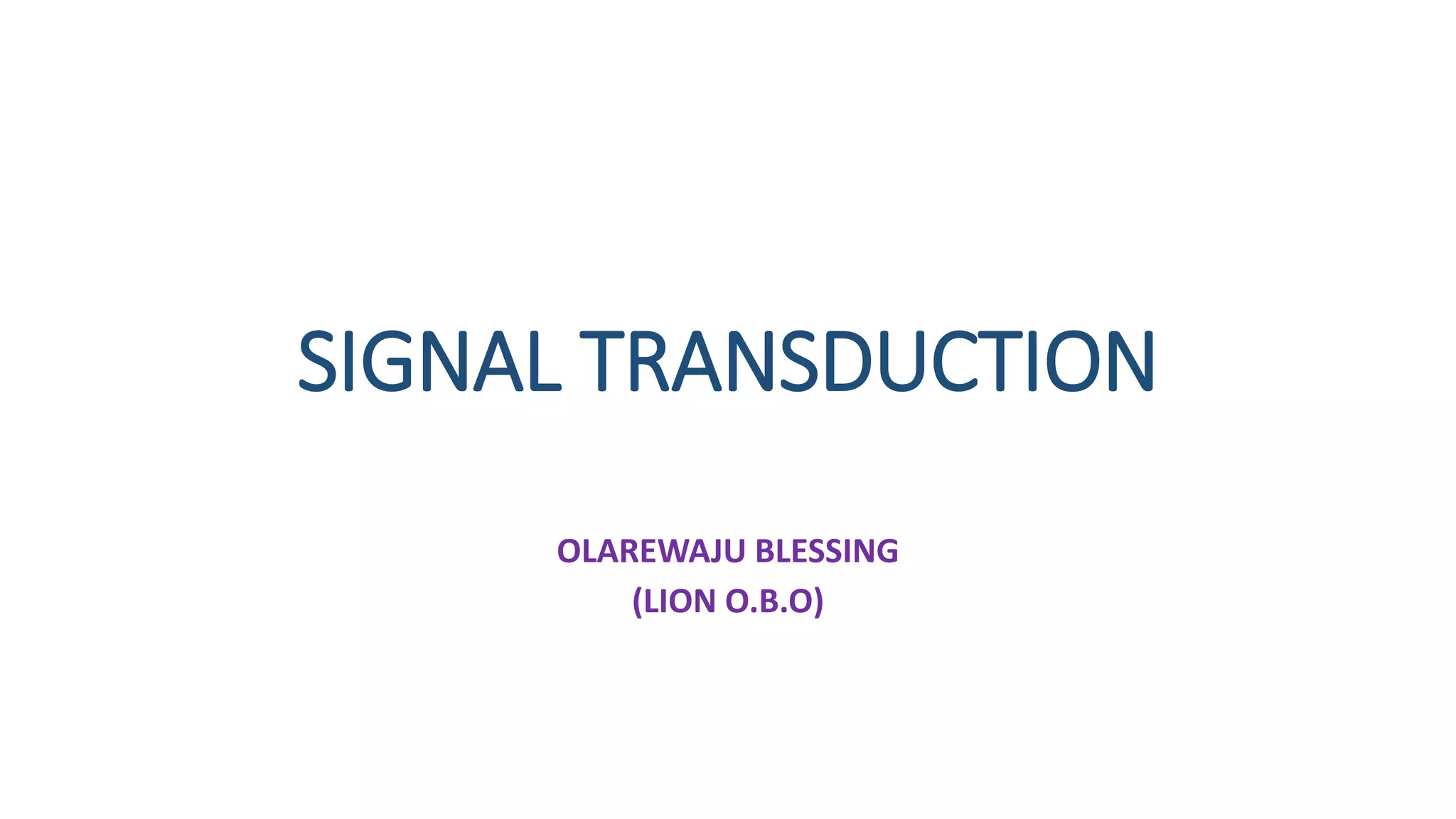 Signal Transduction | PPT