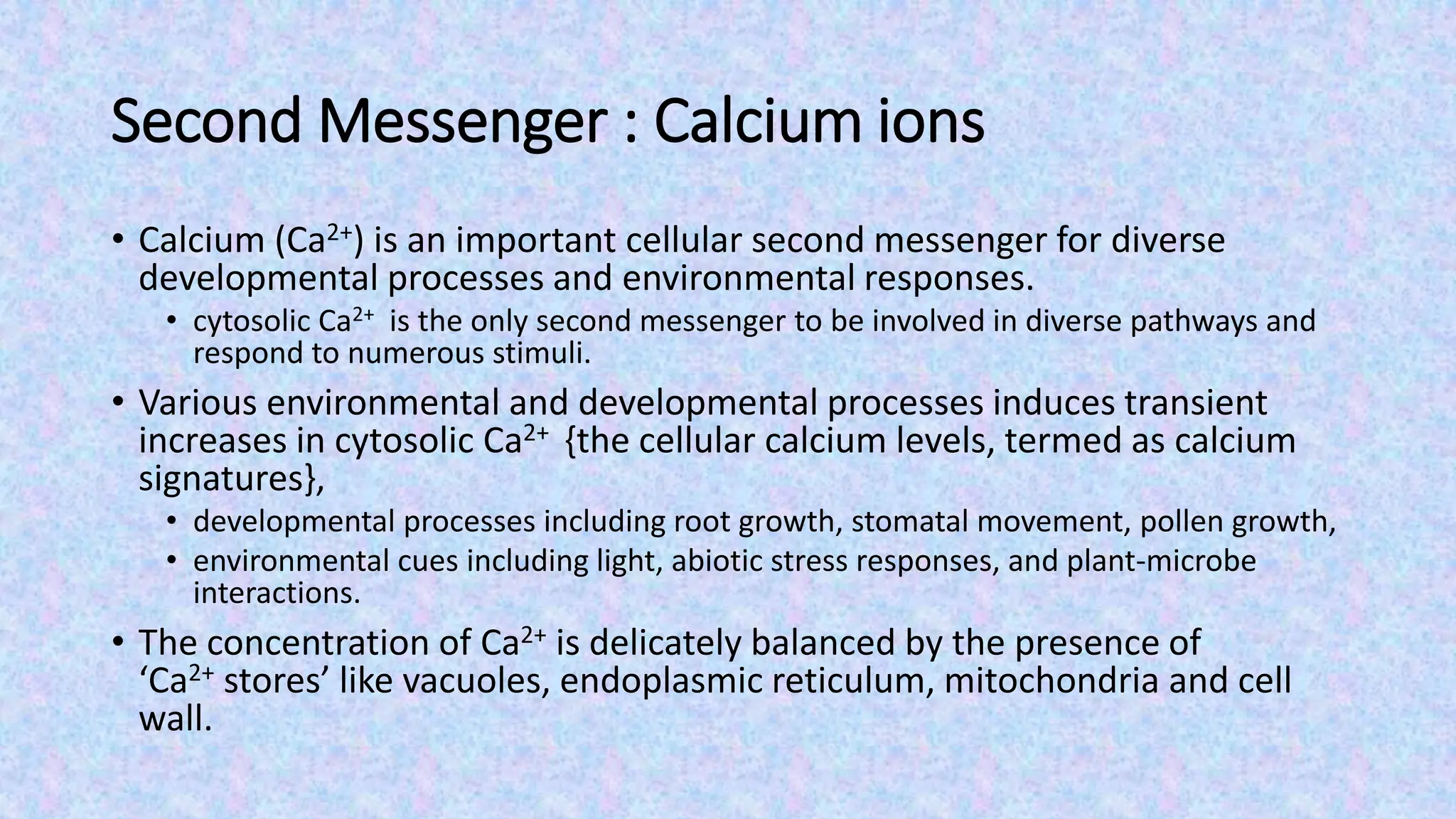 Second messengers in Signal transduction (Calcium ions) | PDF