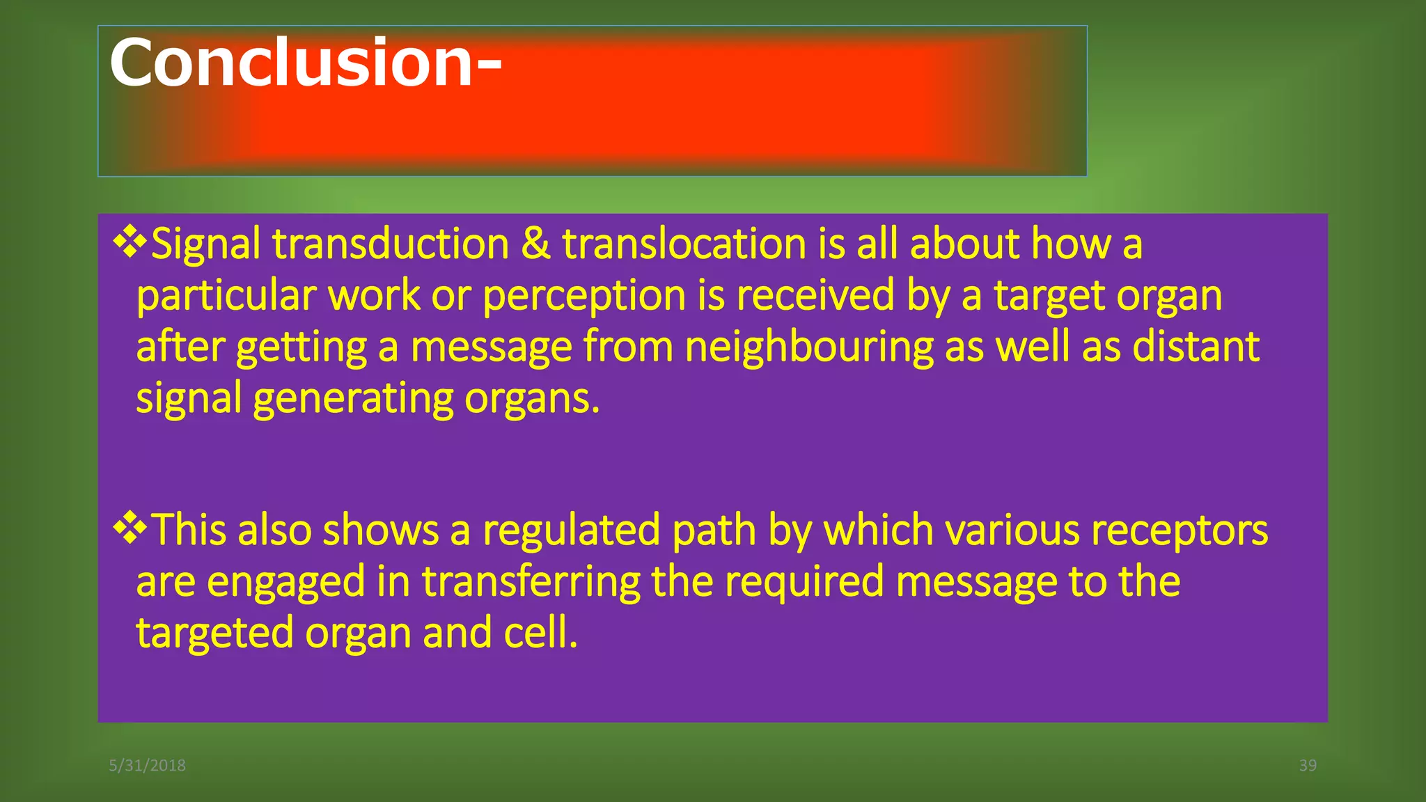 Signal transduction and translocation | PPT