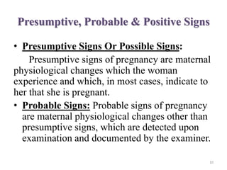 Sign and symptoms, diagnosis and minor ailments in pregnancy | PPTX