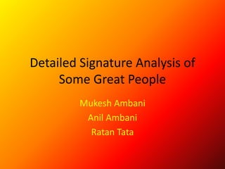 Signature Analysis | PPTX
