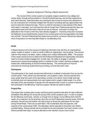 Signature Assignment CUR 528: Planning a Needs Assessment | DOCX