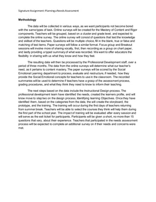 Signature Assignment CUR 528: Planning a Needs Assessment | PDF