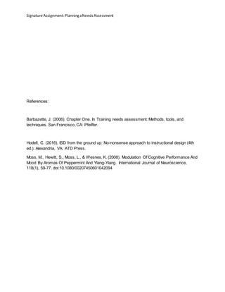 Signature Assignment CUR 528: Planning a Needs Assessment | DOCX