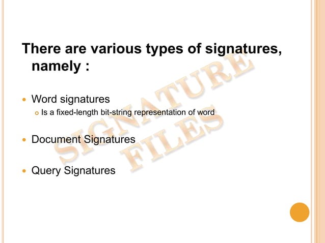 Signature files | PPTX