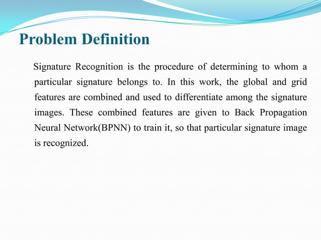 Signature recognition | PPTX | Photo Editing Software | Computer Software and Applications