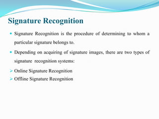 Signature recognition | PPTX