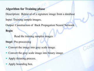 Biometric Signature Recognization | PPTX