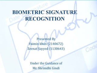 Signature Recognition Biometrics