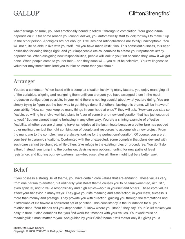 Signature theme report