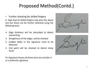 Signature verification Using SIFT Features | PPT