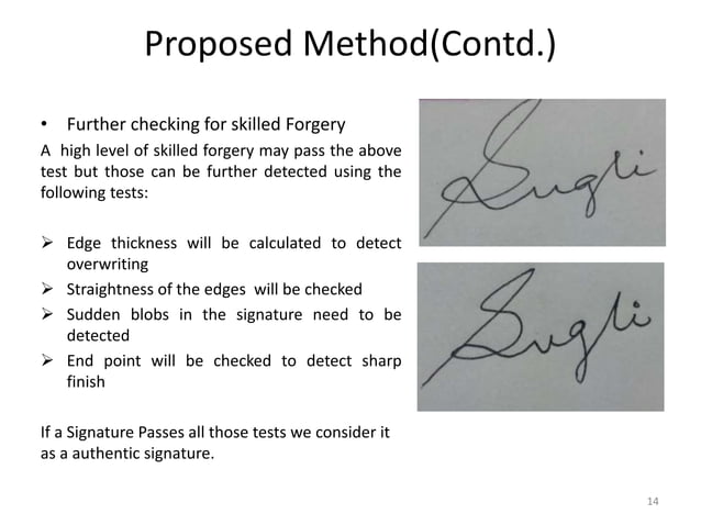 Signature Verification Using Sift Features Ppt