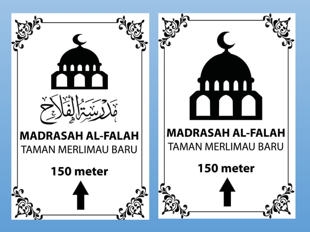 Signboard Surau Al-Falah, Taman Merlimau | PPTX
