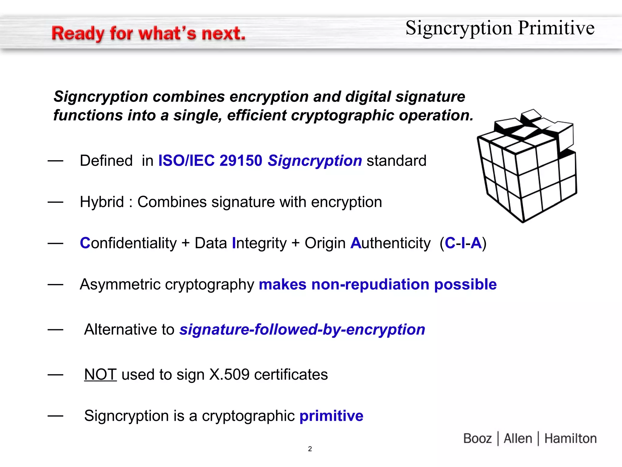 Signcrypting information assets | PPT