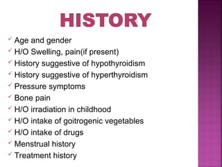 Approach to Thyroid swelling and its examination | PPT